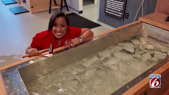 Crystal Moyer takes the plunge with ice therapy