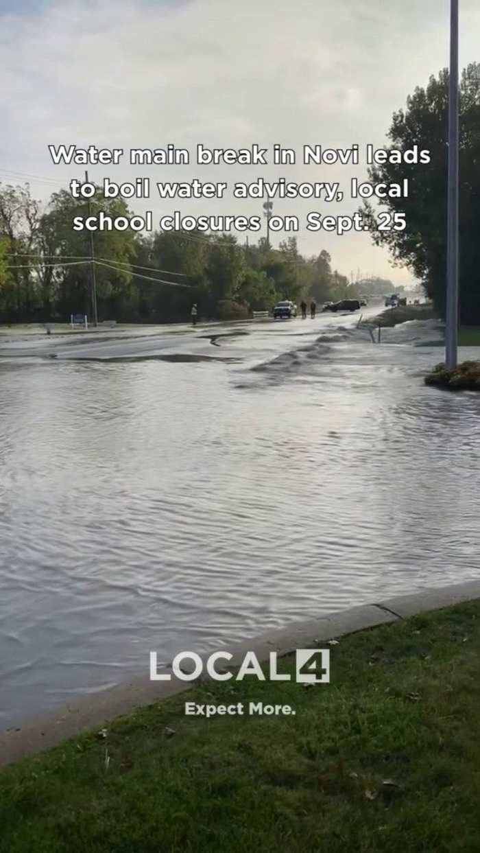 Water main break in Novi causing low water pressure, school closures