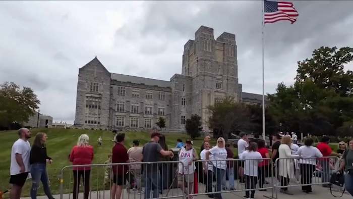 Turning Point USA rally draws crowds, protests at Virginia Tech