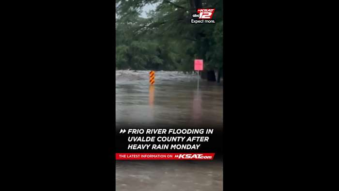 Frio River flooding in Uvalde County after heavy rain Monday