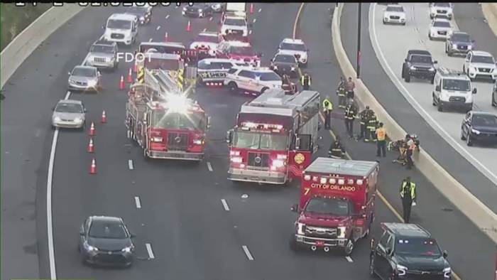 Crash snarls I-4 near Kaley Street in downtown Orlando