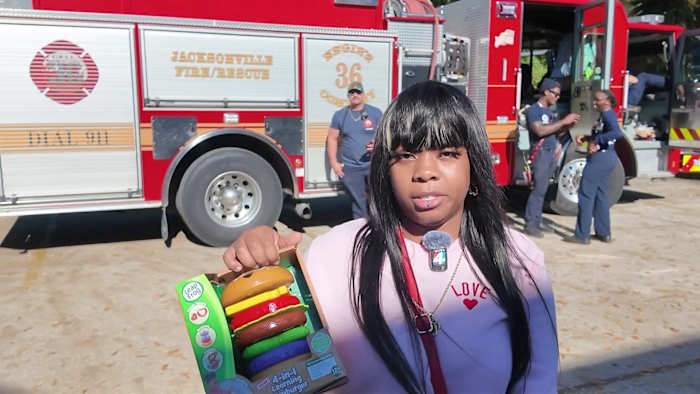 Kenya Williams first time at Christmas block party