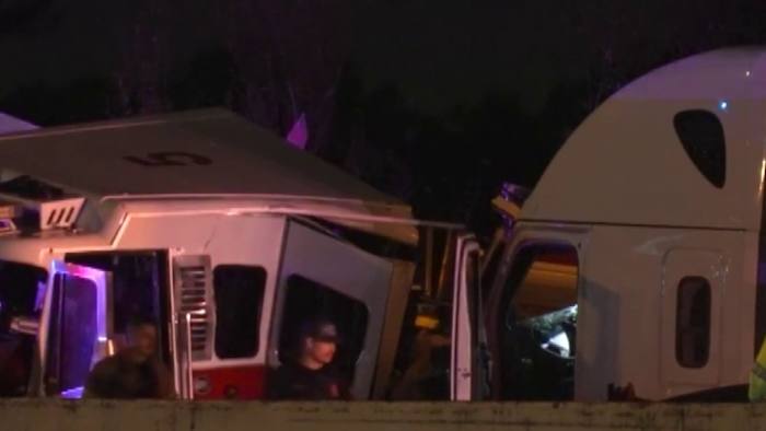 4 Houston firefighters recovering after 18-wheeler crash on Eastex Freeway