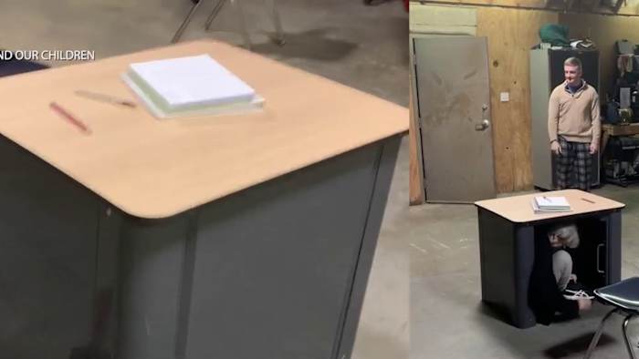 Father, son create bulletproof desks to protect students in schools