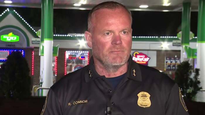 Detroit police Commander Ryan Connor talks crash on city’s west side