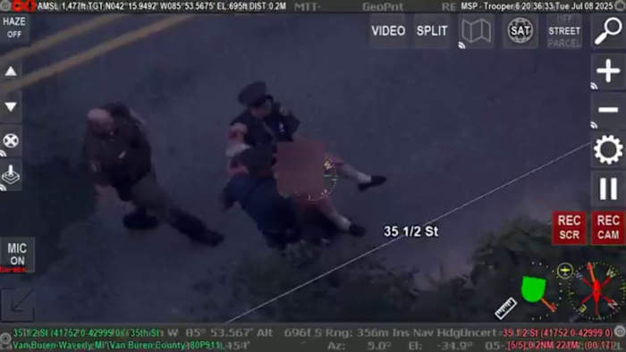 Helicopter video shows moment police rescue missing West Michigan woman
