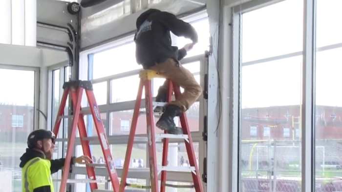 School Officials tour Brookville High School as renovations continue