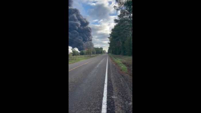 Large fire spotted near Shepherd chemical plant