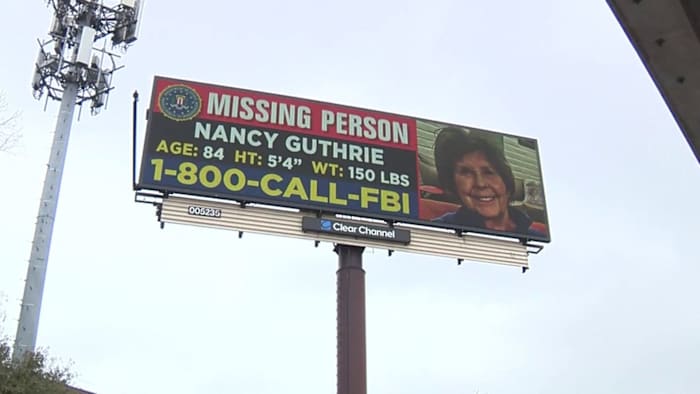 Missing person billboards for Nancy Guthrie reach San Antonio