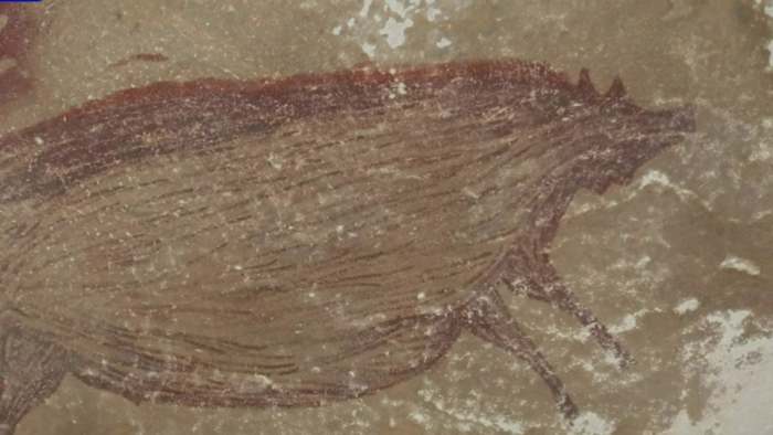 Scientists find 45,000-year-old cave painting of pig