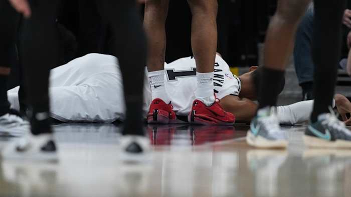 The latest: Wemby in concussion protocol after face-first fall during ...