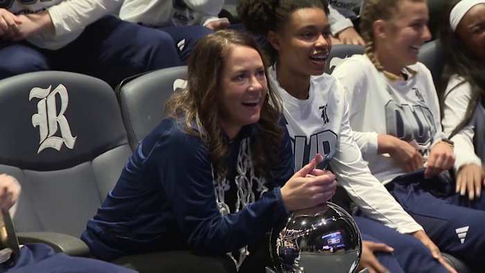Rice HC Lindsay Edmonds and Jr. Guard Malia Fisher