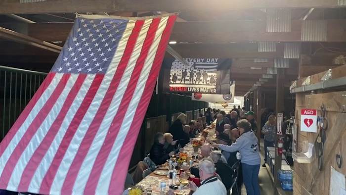 New Freedom Farm hosts Thanksgiving meal for veterans, their families