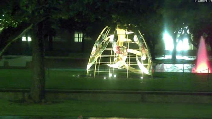 WATCH: Security footage shows UH statue being decapitated