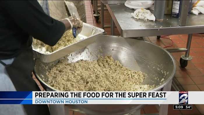 Preparing the food for the Super Feast