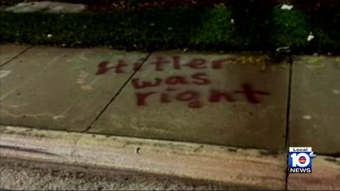 Anti-Semitic message found on Hallandale Beach sidewalk