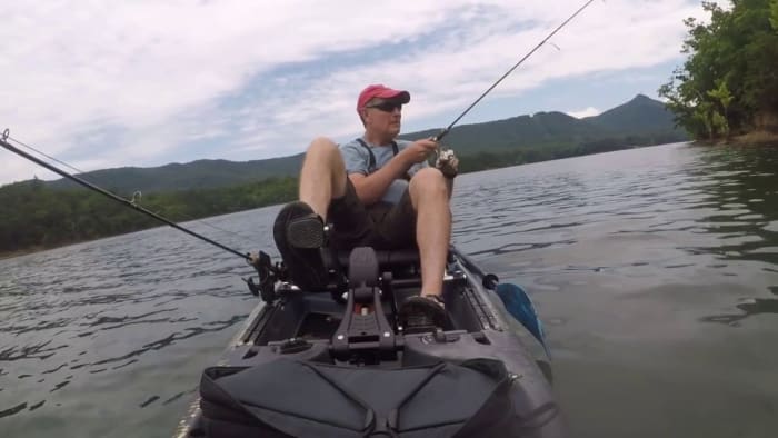 Blue Ridge Games: Kayak fishing at Carvins Cove with 10 News Anchor ...