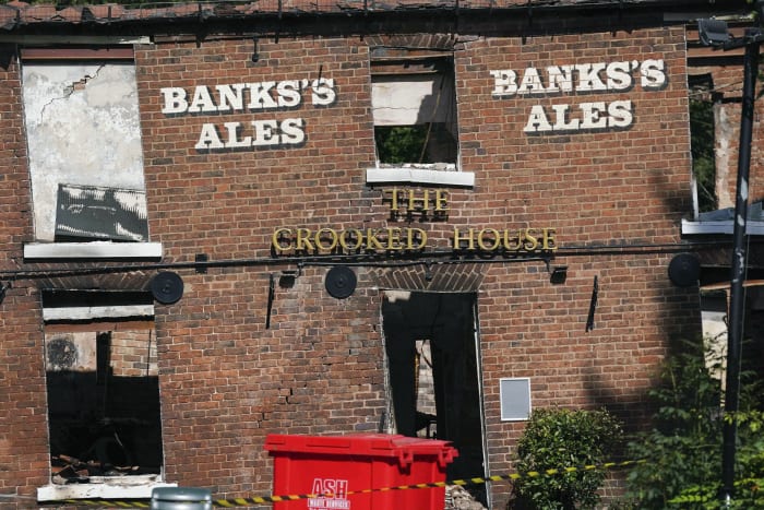 A fire at one of Britain's quirkiest pubs that was later demolished is ...