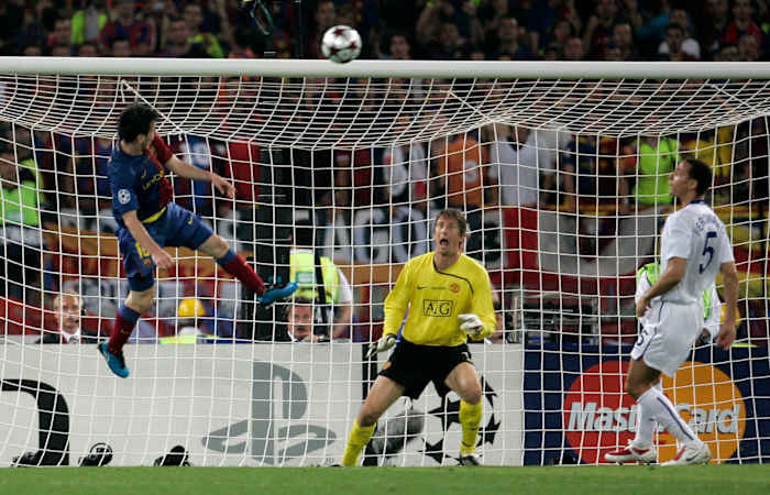 Messi's favorite goal, a header for Barcelona in 2009 Champions League ...