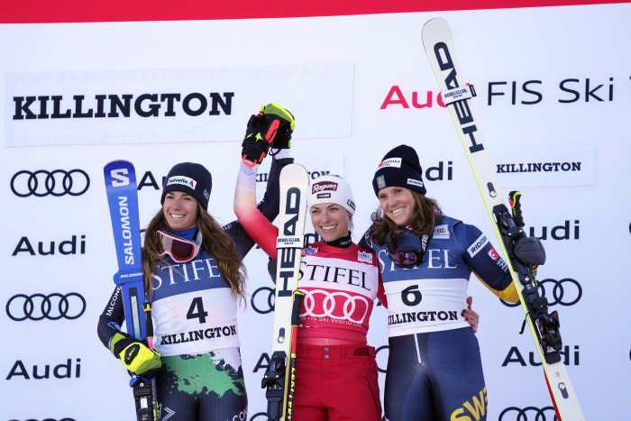 Gut-Behrami claims 1st WCup GS win in 6 years; Shiffrin 13th