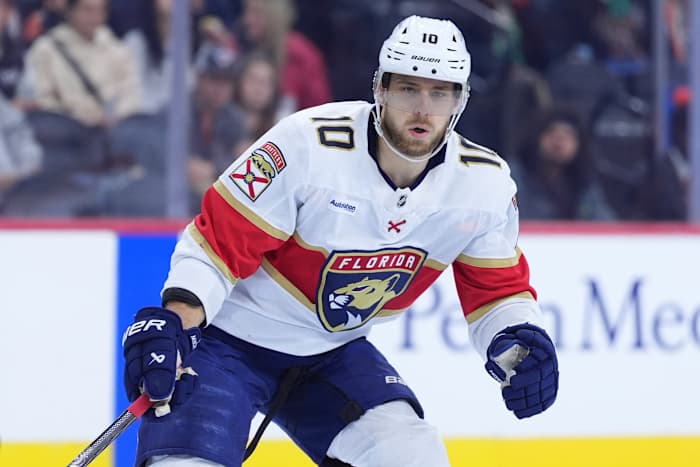 A.J. Greer makes his Stanley Cup Final debut for the Florida Panthers ...