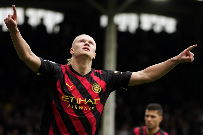 Haaland scores 50th goal of season, Man City goes top of EPL