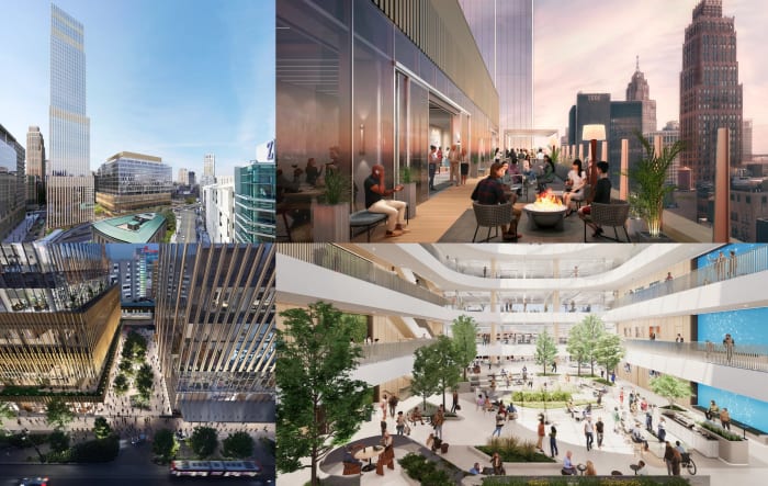 New renderings offer first look inside Detroit Hudson’s site development