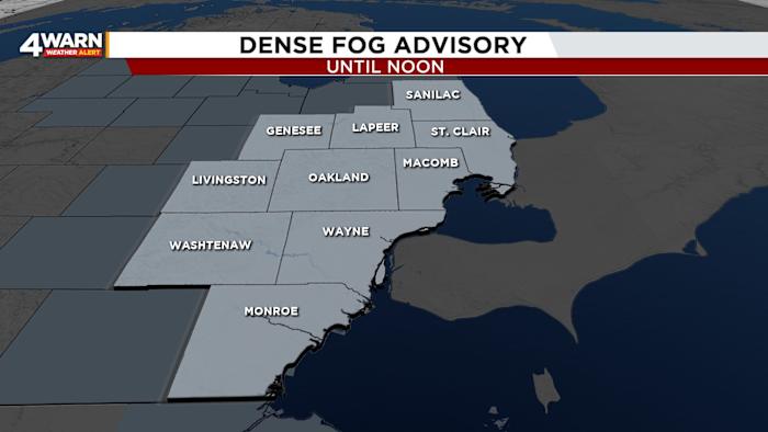 Dense Fog Advisory issued for SE Michigan Thursday -- what to know