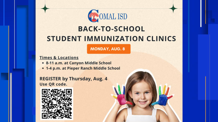 Comal ISD hosts back-to-school student immunization clinics Comal ISD hosts back-to-school student immunization clinics