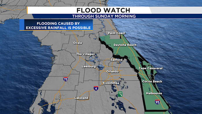 Flood watch in Central Florida as heavy rain, beach hazards highlight ...
