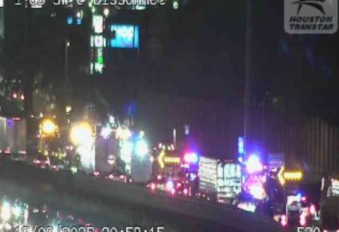 Multiple northbound lanes of I-69 closed at Bissonnet due to hazmat ...