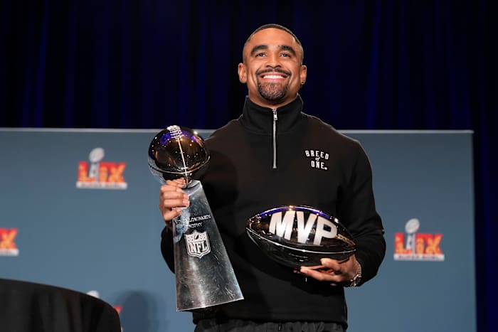 Jalen Hurts' rocky road leads to a Super Bowl MVP award