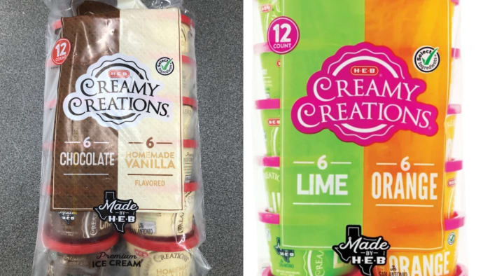 H-E-B recalls certain 3-ounce cups of Creamy Creations ice cream for ...