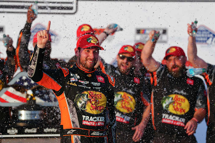 Chase Briscoe holds off Joe Gibbs Racing teammate Denny Hamlin to win ...