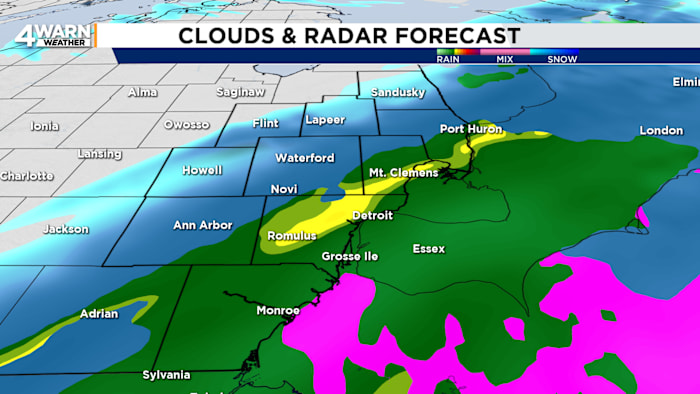 Timeline for Saturday’s wintry mix in Metro Detroit -- where, when, and ...