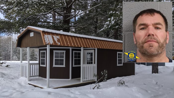 Michigan man who stole cabin tried to hide it behind sheet metal on his ...