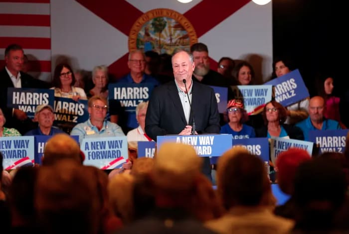 In Texas visit, second gentleman Douglas Emhoff raises more than $1 million