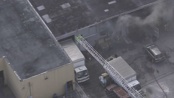 Fire erupts at warehouse in northwest Miami-Dade