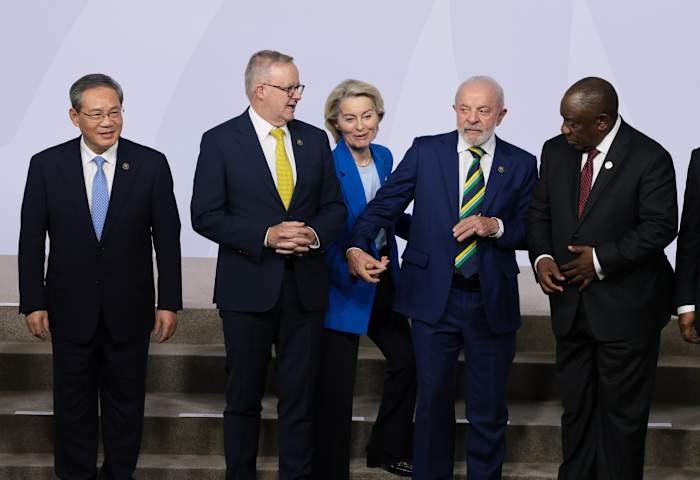 Leaders adopt a declaration at the start of South Africa's G20 summit ...
