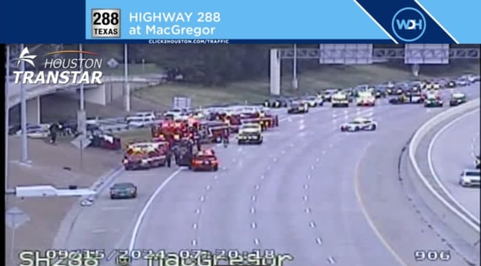 Highway 288 Southbound At Macgregor Reopens After Fiery Crash Shut All