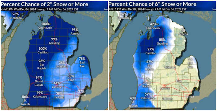Winter storm warnings issued in Michigan: Expected snow totals, timing ...
