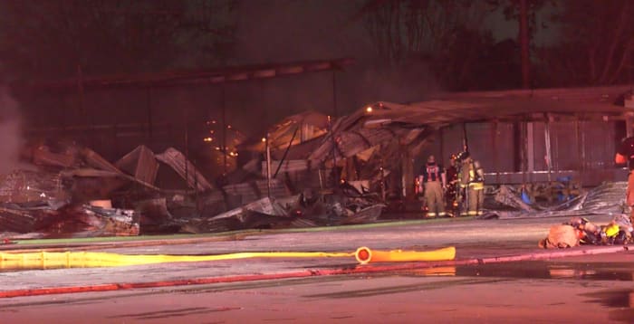 Firefighters contain large fire at North Harris County flea market
