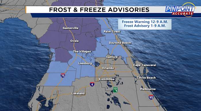 Freeze warning, frost advisories issued for Central Florida. Here’s how ...