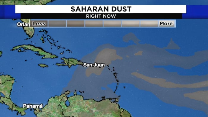 First Saharan dust plume of the season entering the Caribbean