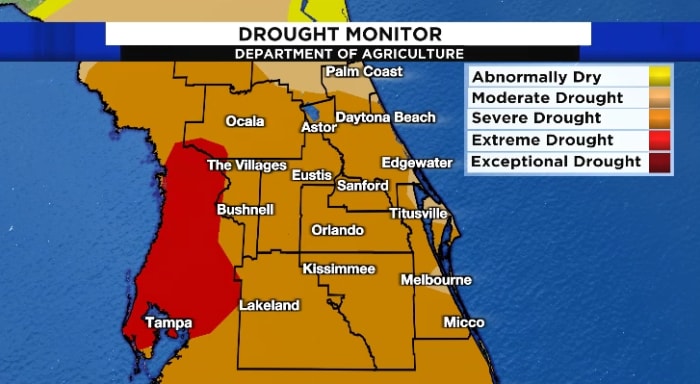 Parts of Central Florida now in extreme drought status