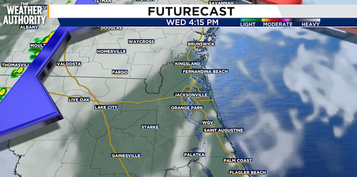 Mostly dry front clears thick clouds, bringing sunny, cooler weather ...