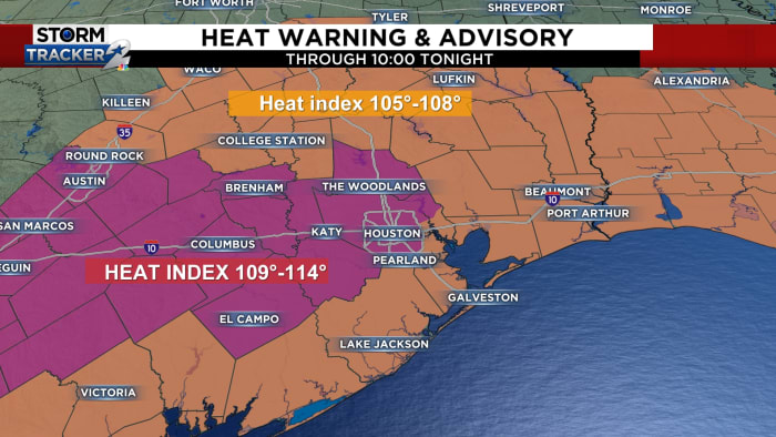 First heat warning of the year in Houston! Heat index from 108°-114 ...