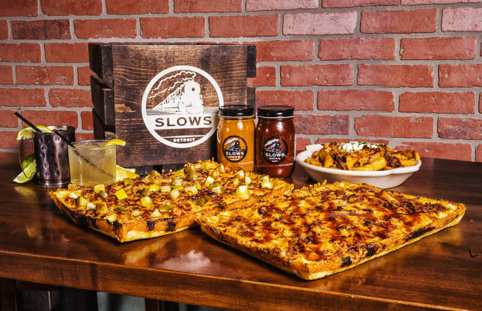 Buddy’s Pizza, Slows Bar BQ team up to make Detroit-style barbecue pizza