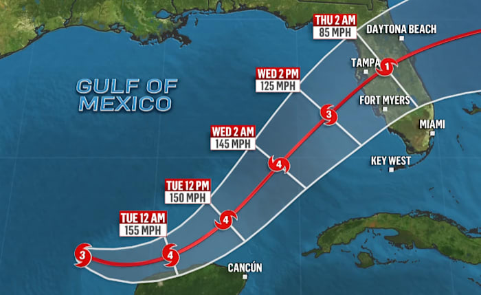 Live stream tracker: Hurricane Milton barrels towards Florida