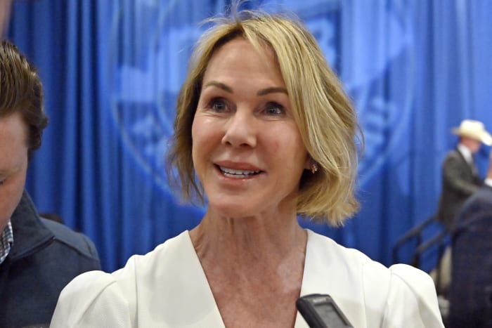 Craft deflects questions about Trump as she files for Ky gov